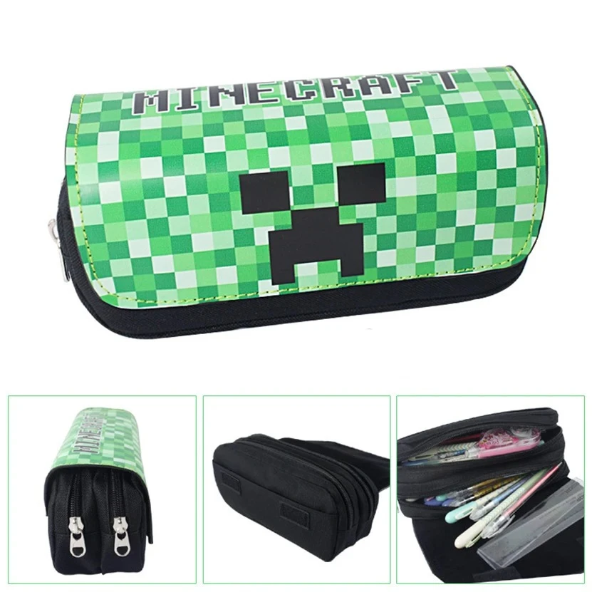 Minecraft Creeper Etui Groen Pixel Design • Mijn Schooltas